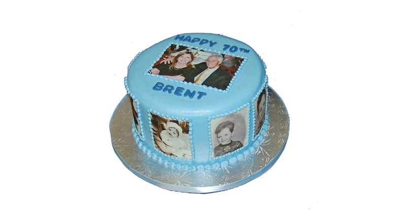 Photo collage cake